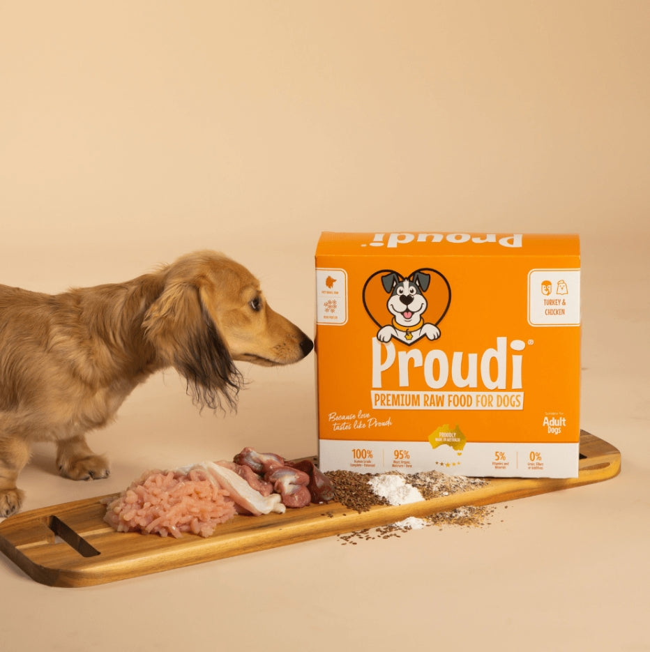 Proudi Dog Range 2.4kg (12x200g) – Aussie Pooch Nutrition & Wellbeing